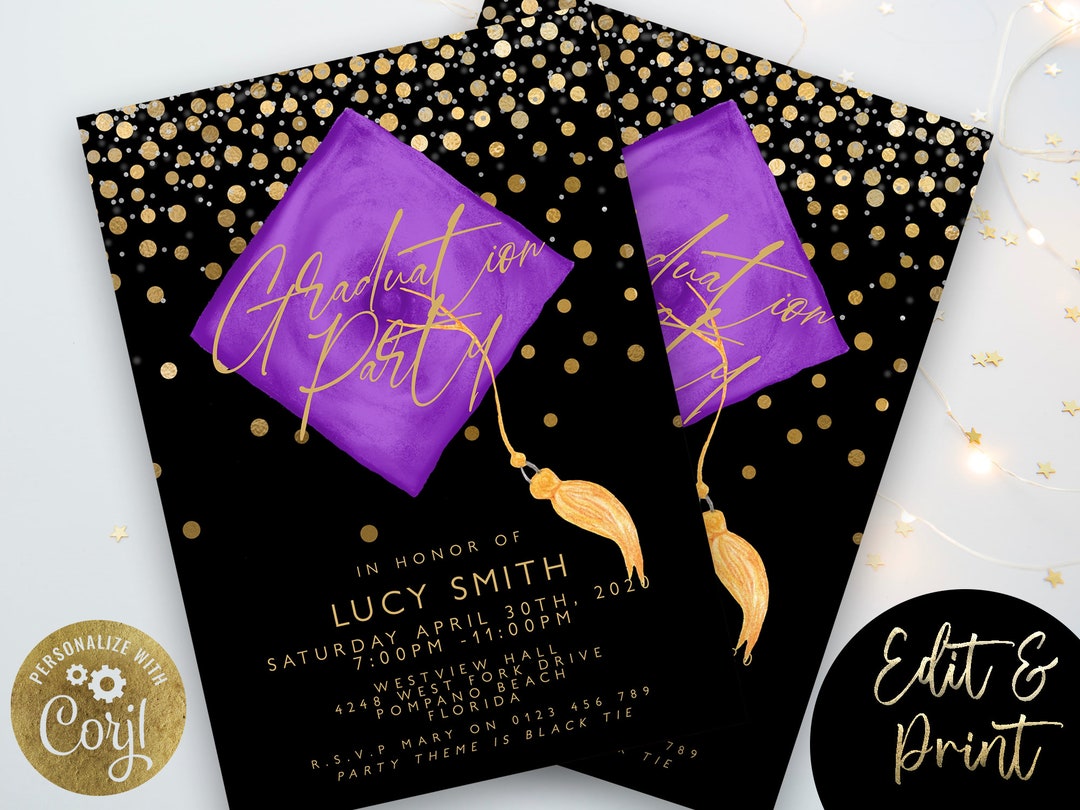 Graduation Party Invitation Template Senior Graduation Announcement ...