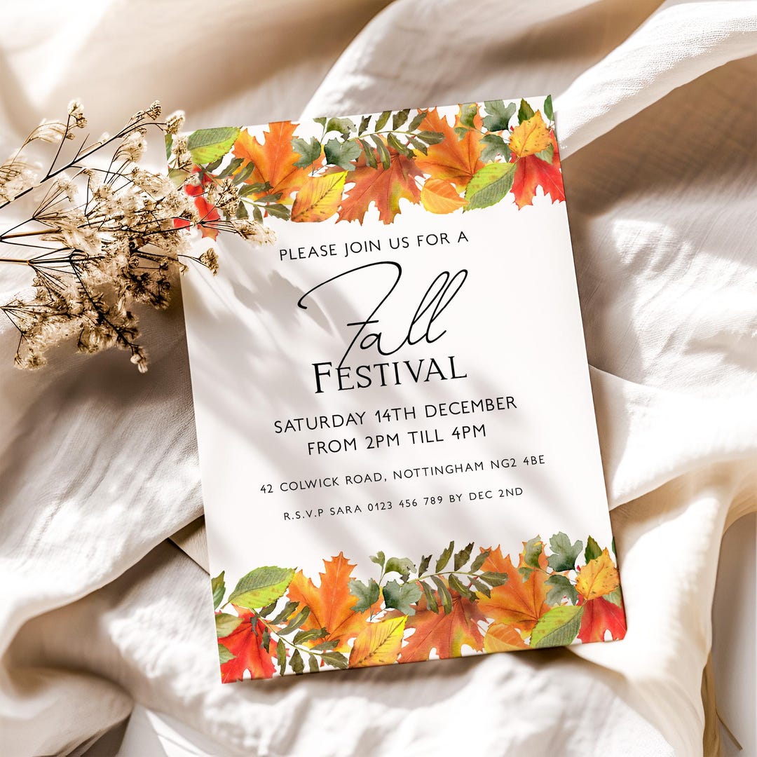 Fall Festival Invitation Autumn Festival Invitationfestival Invitation ...