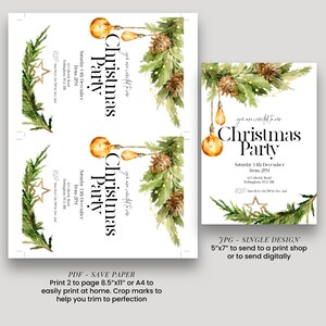 Editable Christmas Party Invitation Editable Invitation Template ...