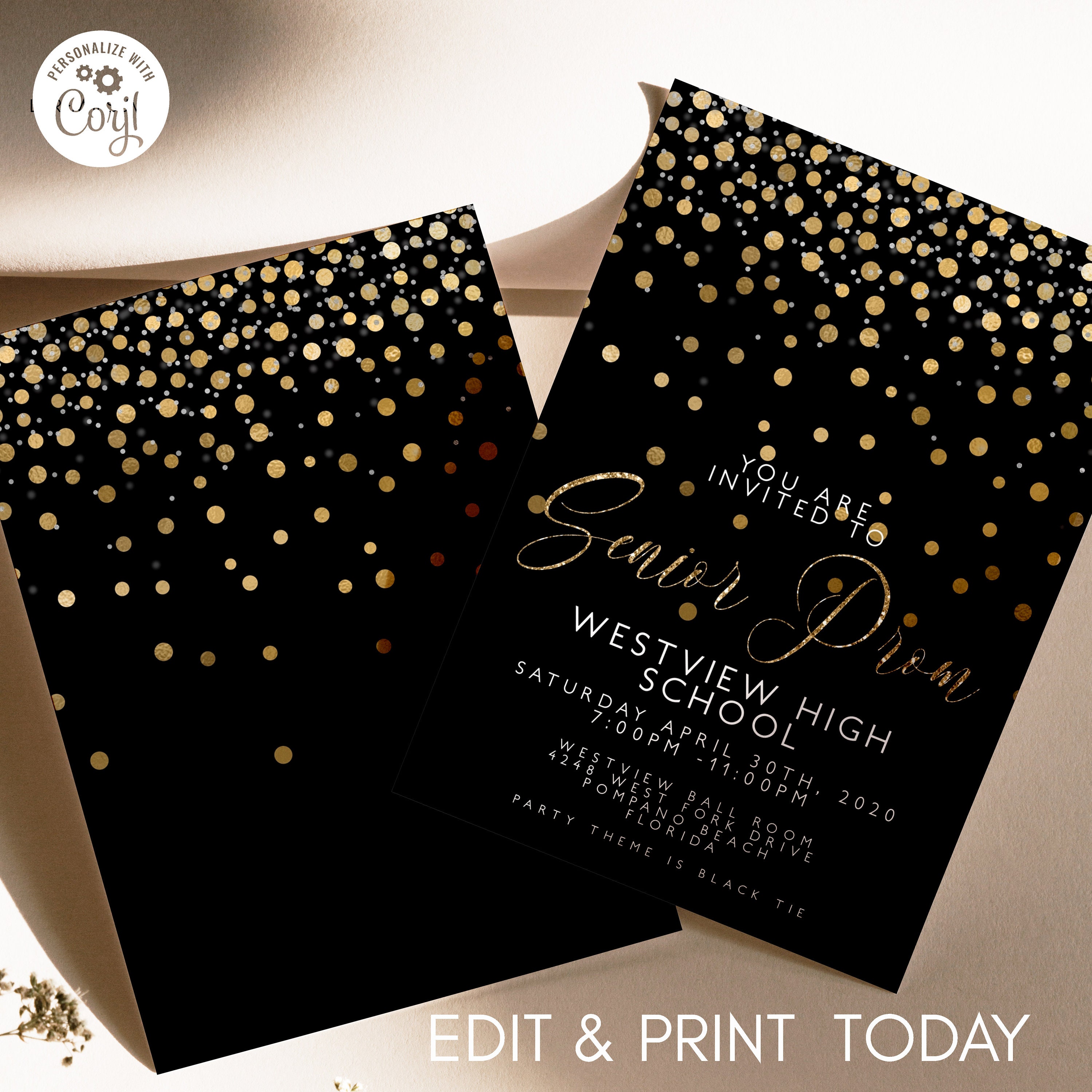 Senior Prom Invitations and Tickets Award Night Invite Event - Etsy UK