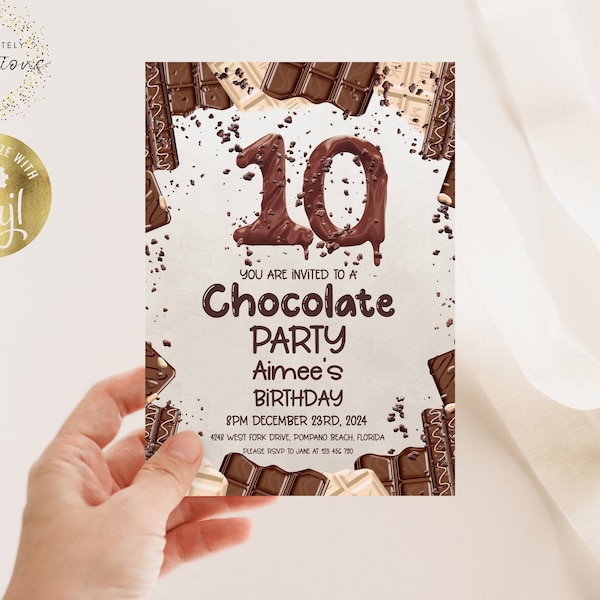 Chocolate Invitation - Etsy Australia