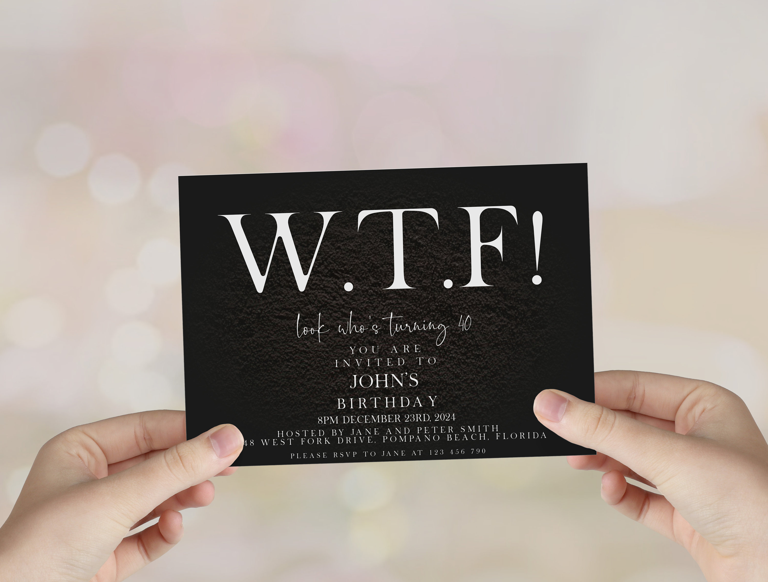 WTF 40th Birthday Invitation Editable Whos' Turning 40 - Etsy