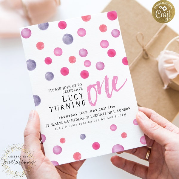 Polka Dot Invitation - Etsy