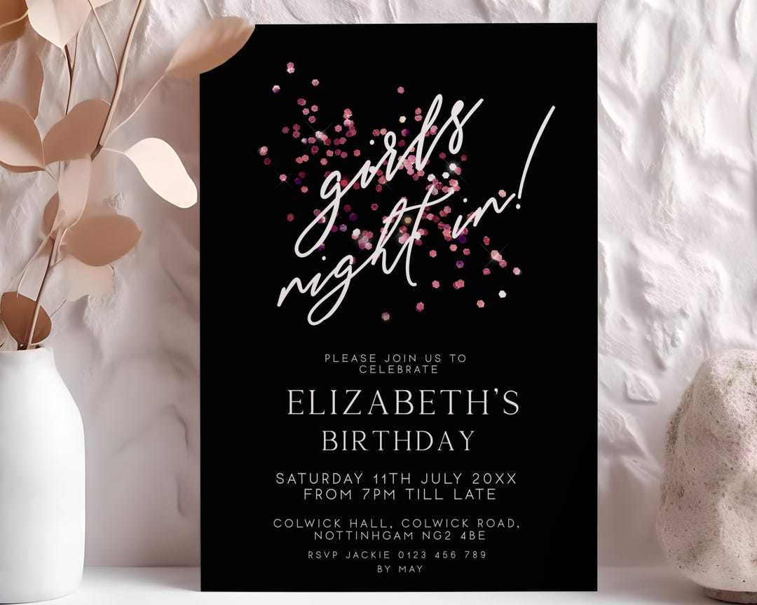Editable Girls Night in Invitation Printable Party Template Spa Pamper ...