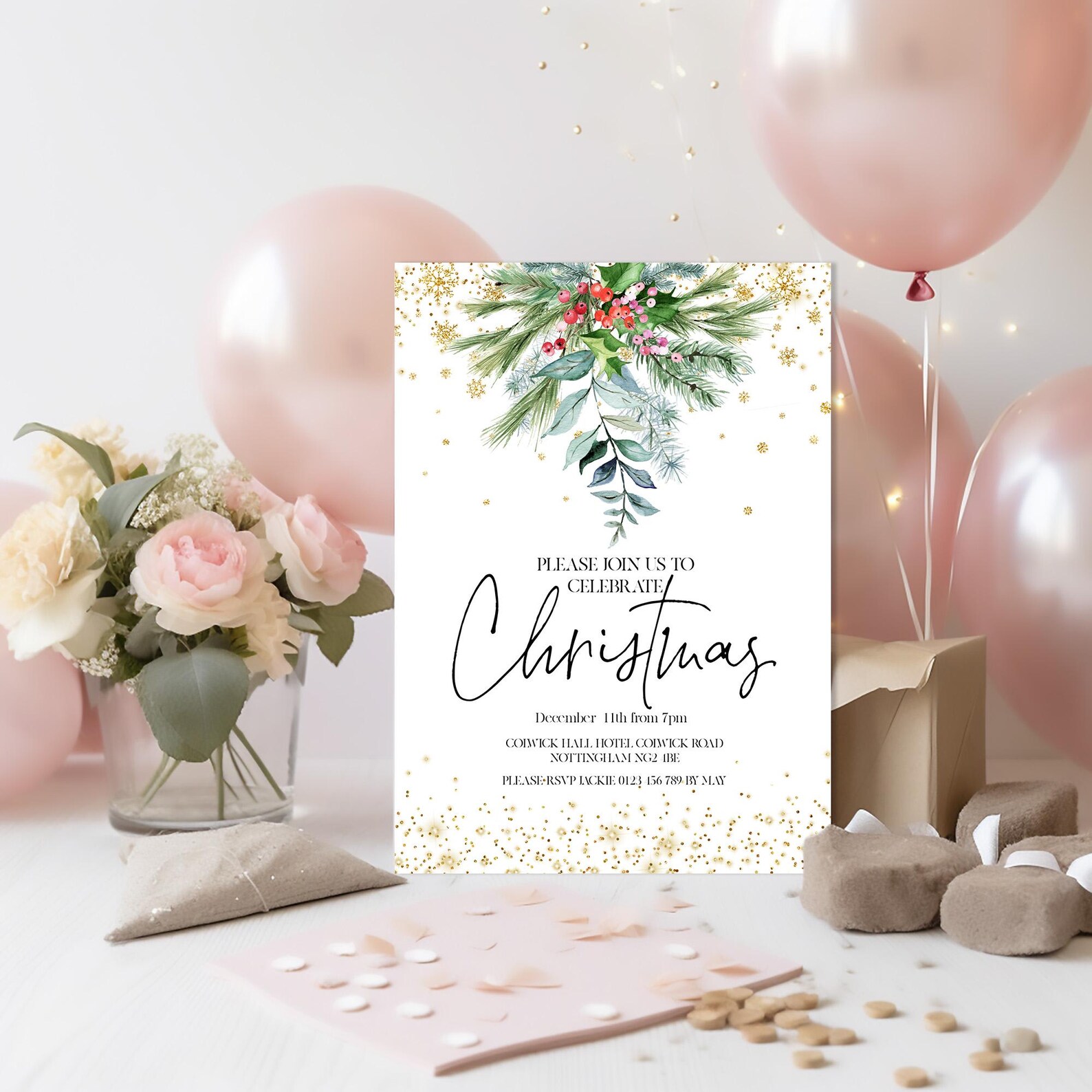 Editable Christmas Party Invitation Editable Invitation Template ...