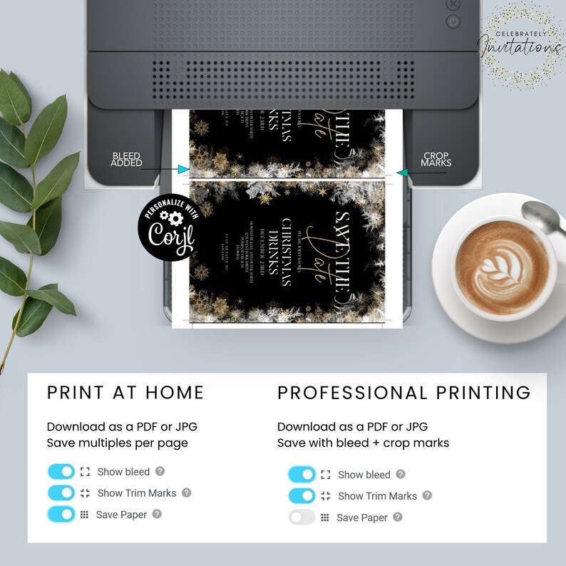 Save the Date Christmas Party Invitation Editable Template - Etsy