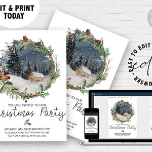 Editable Christmas Party Invitation Editable Invitation - Etsy