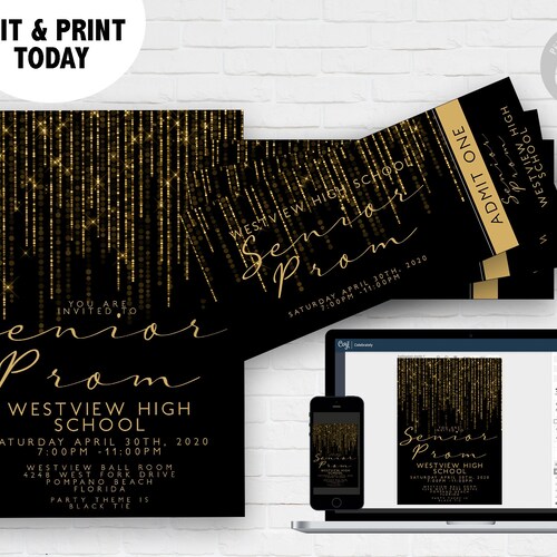 Prom Invitations and Tickets Prom Invitation Award Night - Etsy