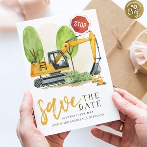 Construction Save the Date Editable Construction Invite Dump Truck ...