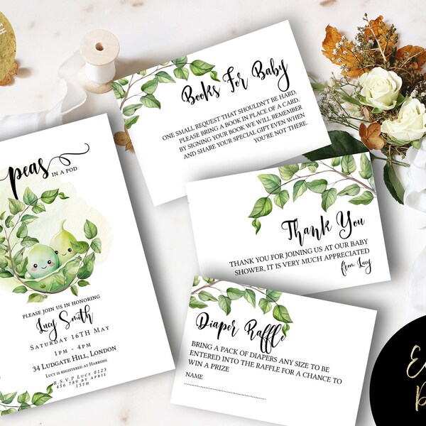 Two Peas in a Pod Invitation - Etsy