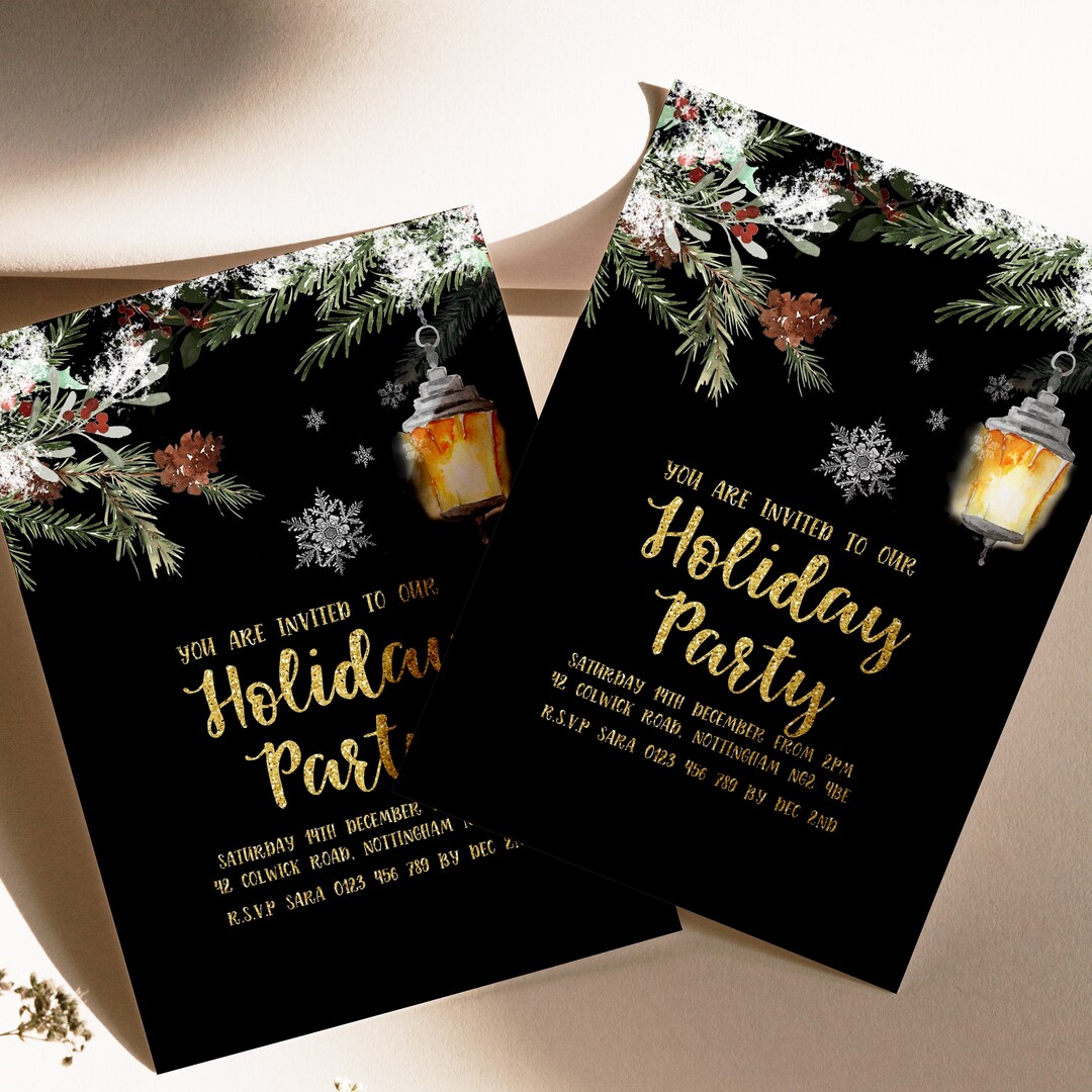Printable Holiday Invite Instant Download Christmas Party Holiday Party ...
