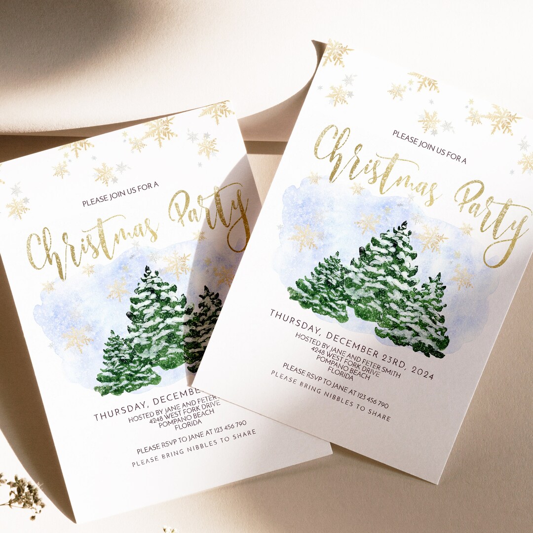 Editable Christmas Party Invitation Editable Invitation Template ...