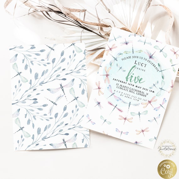 Dragonfly Birthday Invitations Cartoon Dragonfly Birthday Party Stock