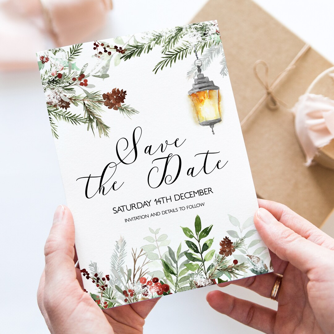 Save the Date Christmas Party Editable Invitation Template - Etsy