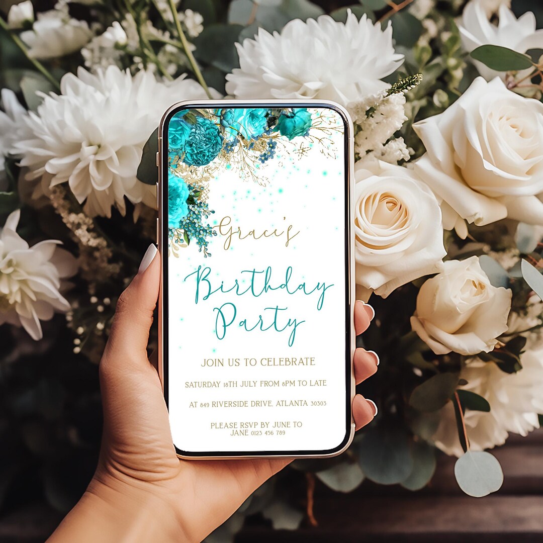 Paperless Invite Party Invitation Template Birthday Invite Digital ...