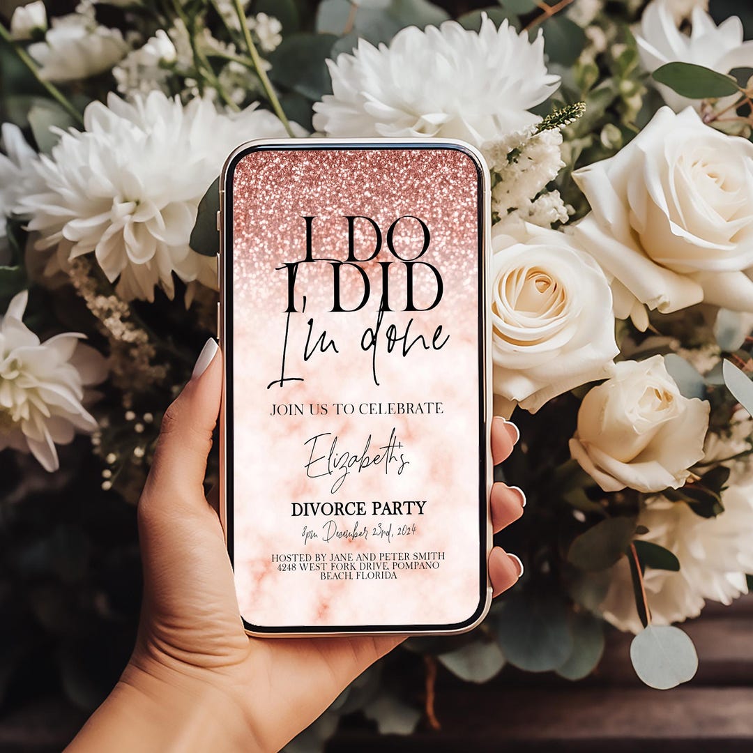 Divorce Party Invitation Paperless Mobile Digital Invitation I Do I Did I'm Done Editable ...