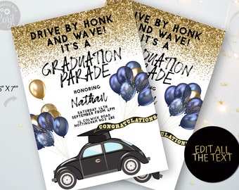 Editable Graduation Parade Invitation Drive by Graduation - Etsy