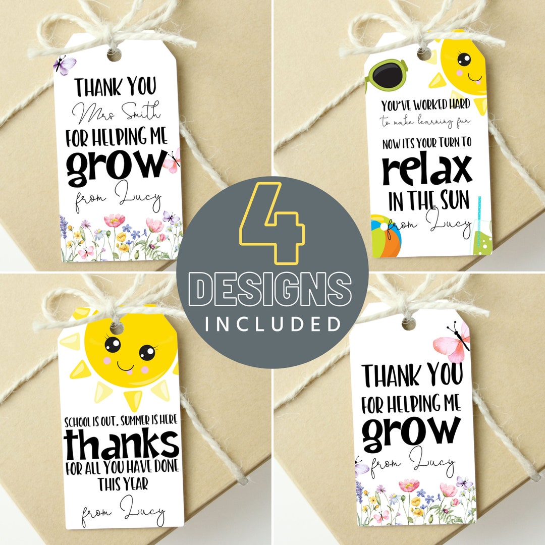 Editable Summer Teacher Appreciation Gift Tag Kids Your Turn to Relax ...