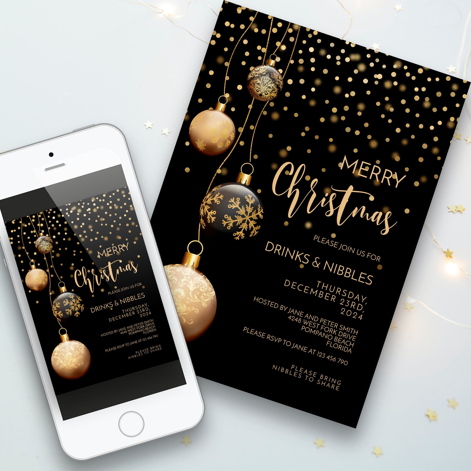 Editable Christmas Party Invitation Editable Invitation Template ...