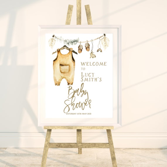 Baby Shower Welcome Sign, Boho Gender Neutral, Printable Instant ...