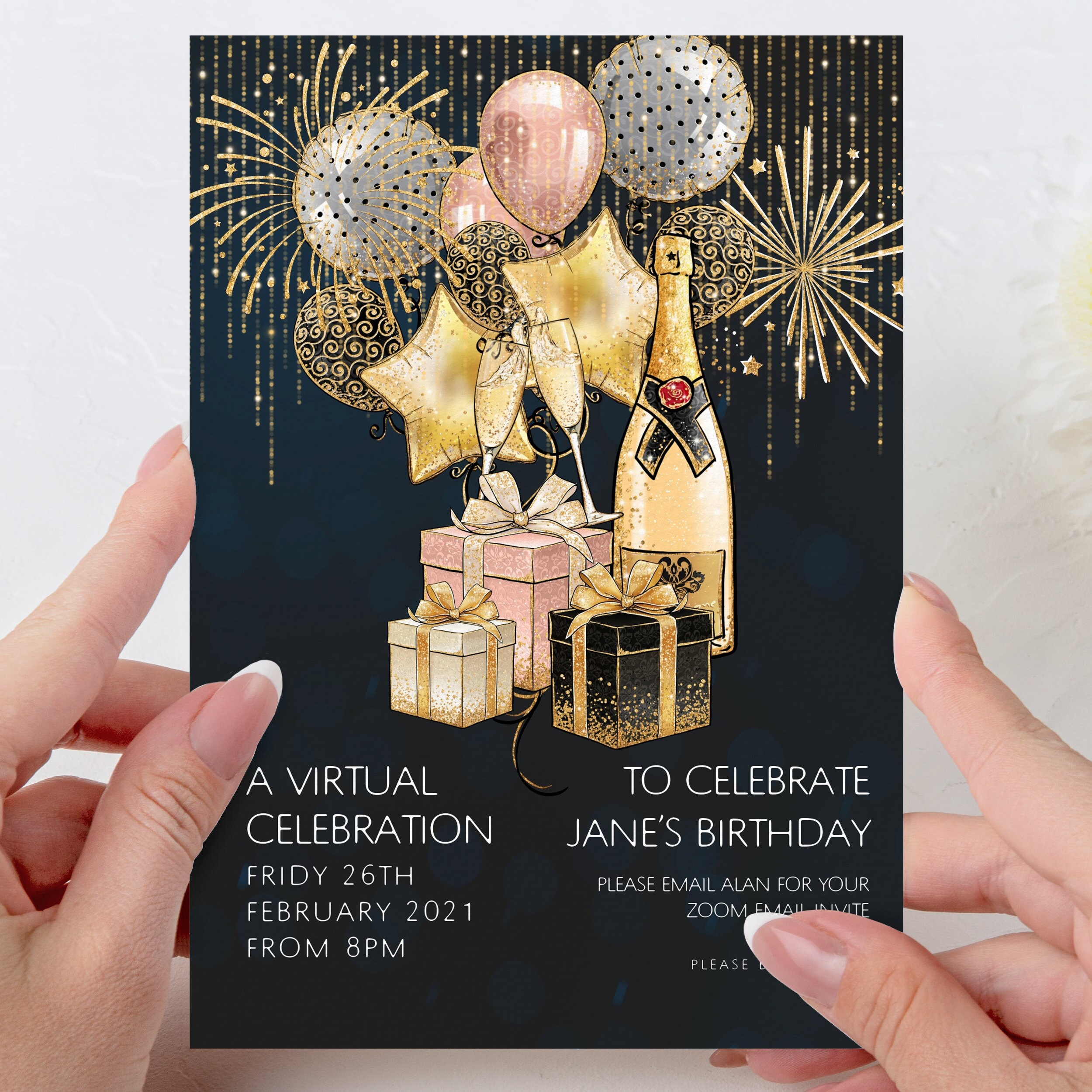 Virtual Event Invitation Virtual Birthday Virtual | Etsy