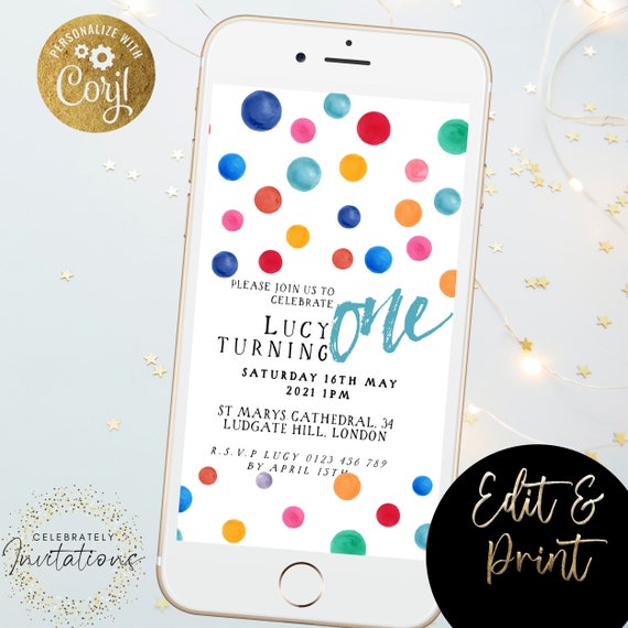 Polka Dot Birthday Invitations Templates