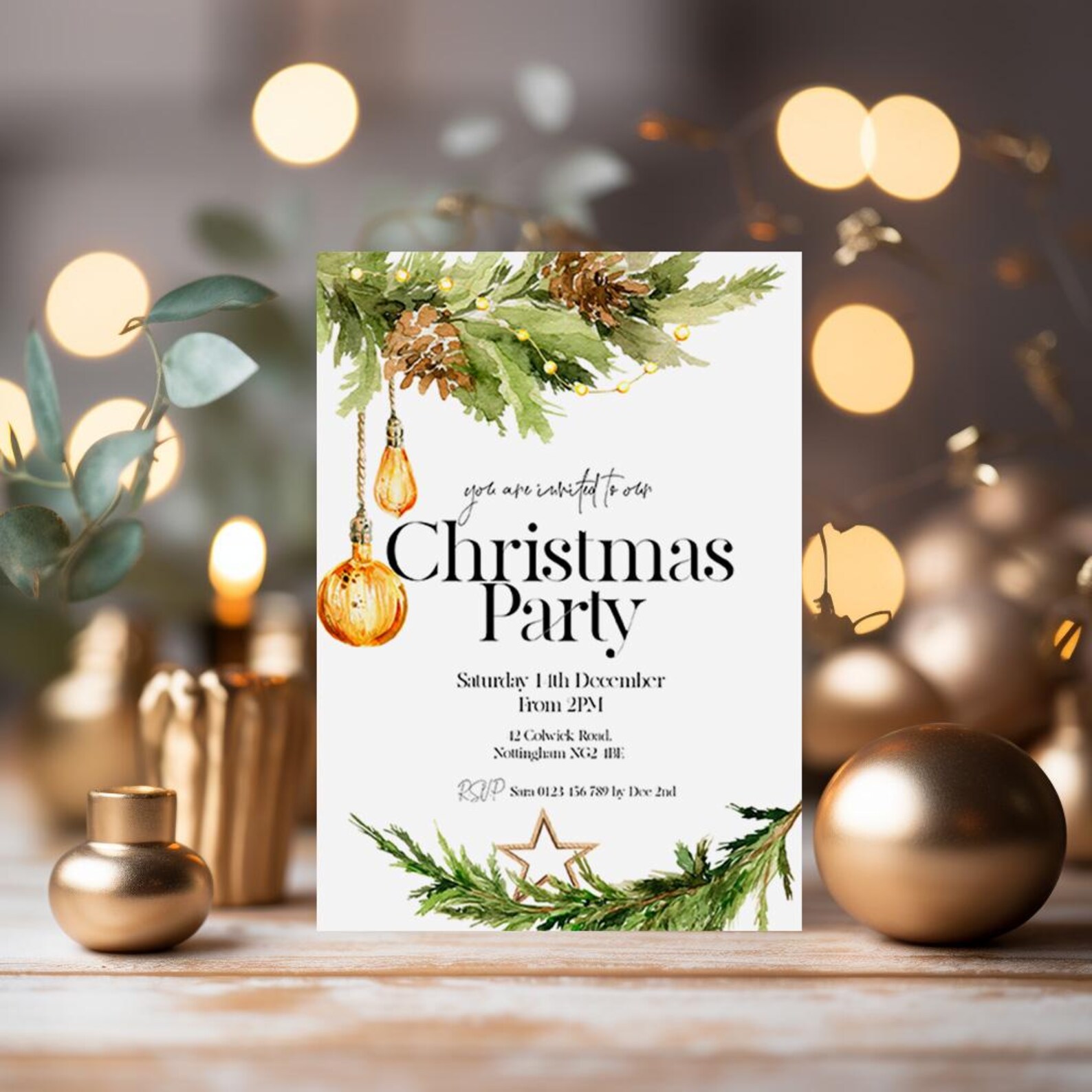 Editable Christmas Party Invitation Editable Invitation Template ...