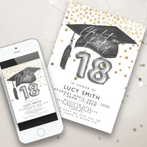 Graduation 18th Party Invitation Template Senior Graduation ...