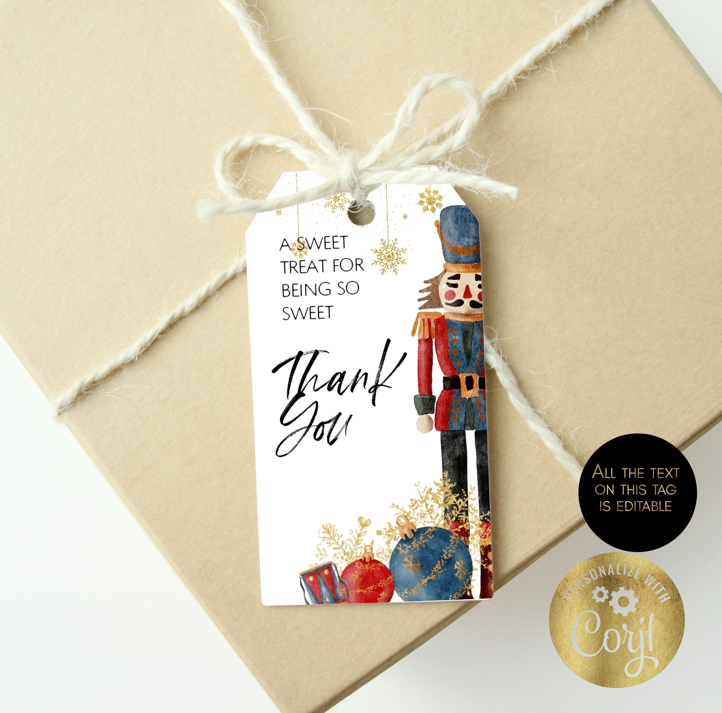 Nutcracker Thank You Favor Tag Template Pink Ballerina Tags | Etsy