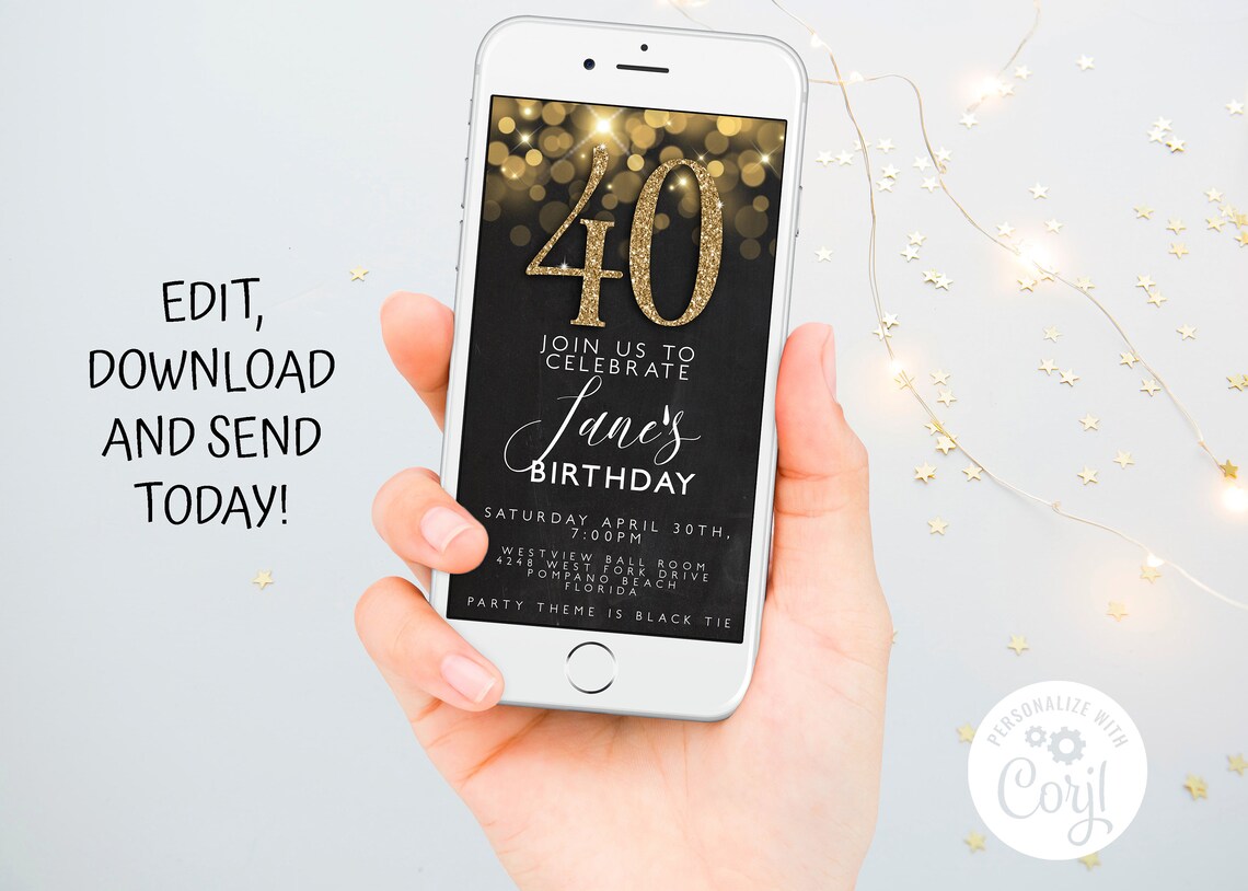 Paperless Birthday Party Evite Electronic Invitation Template Any Age ...