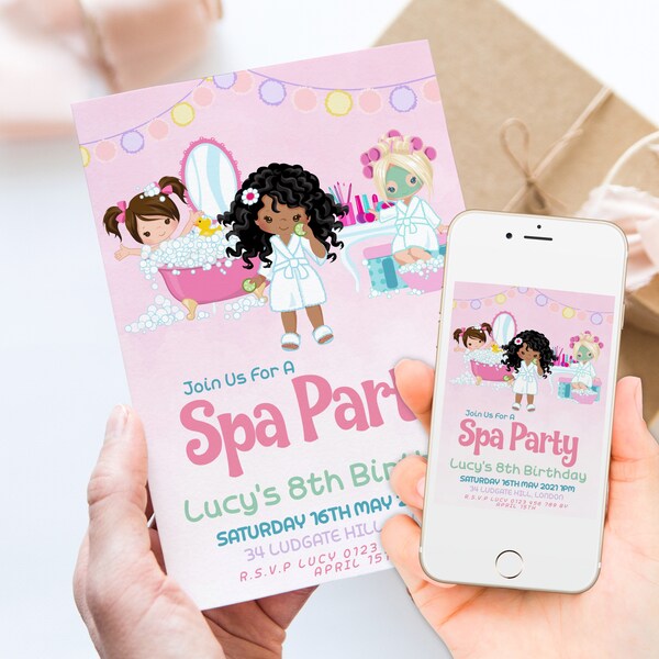 Spa Party Invitations for Girls - Etsy