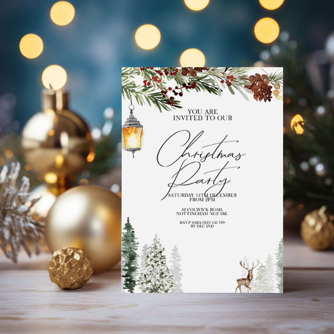Editable Christmas Party Invitation Editable Invitation Template ...
