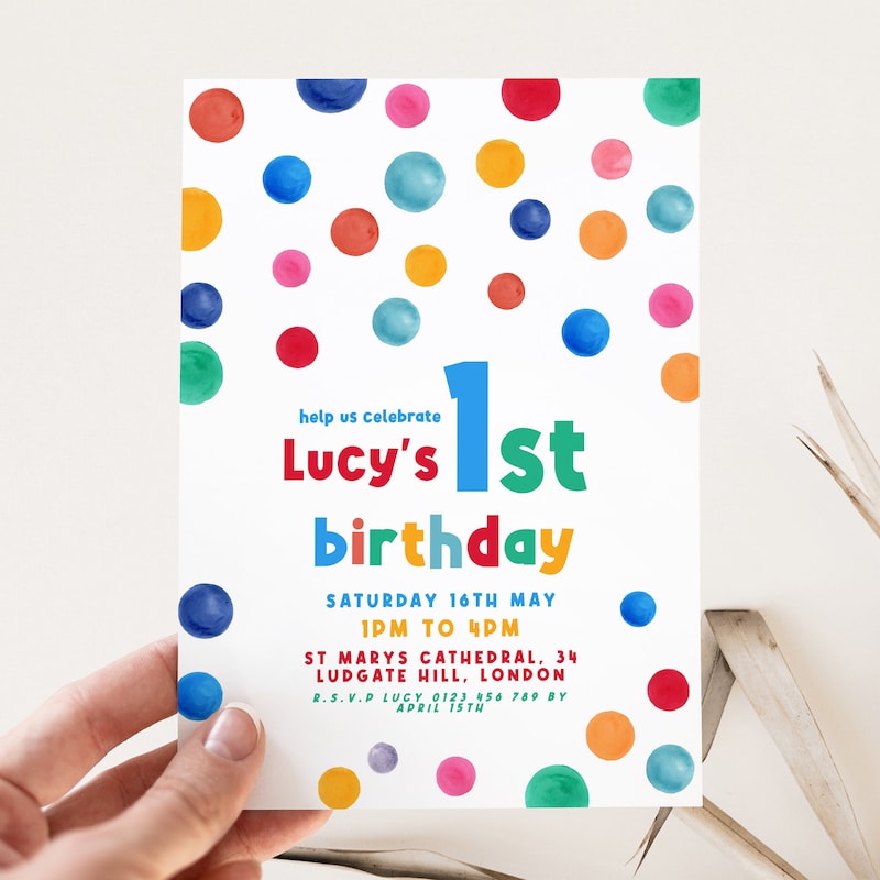 Polka Dot Invitation - Etsy