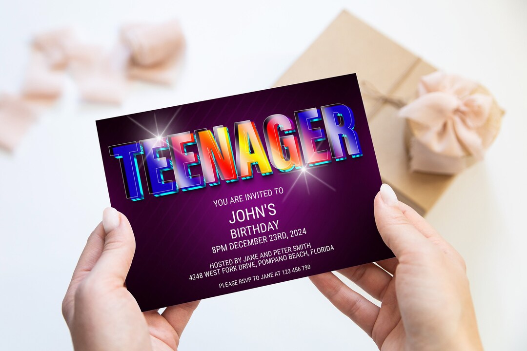 Teenager Party Invitation Printable Disco Birthday Invite Instant ...