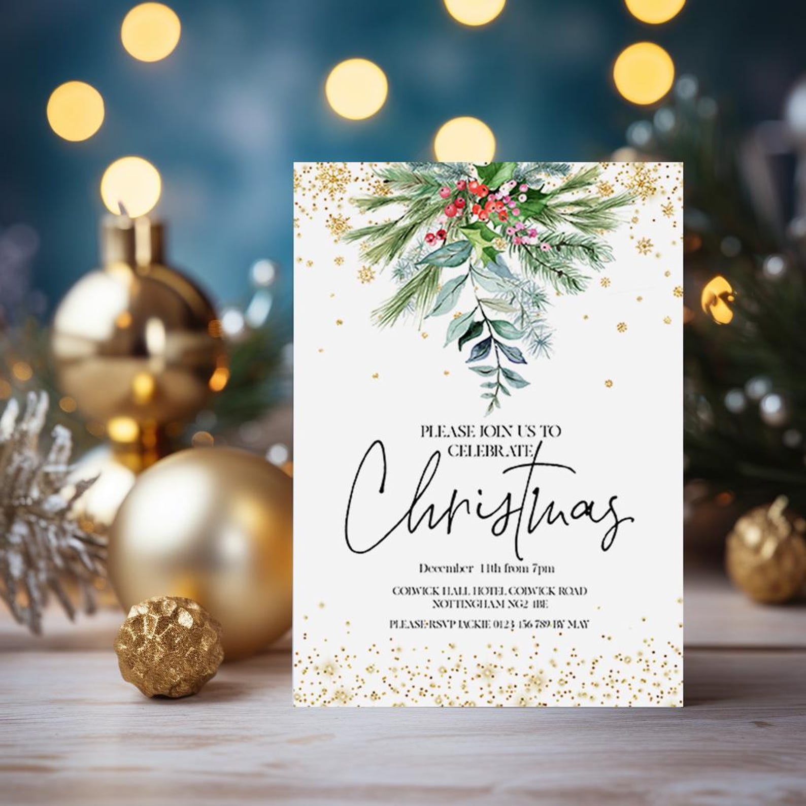 Editable Christmas Party Invitation Editable Invitation Template ...