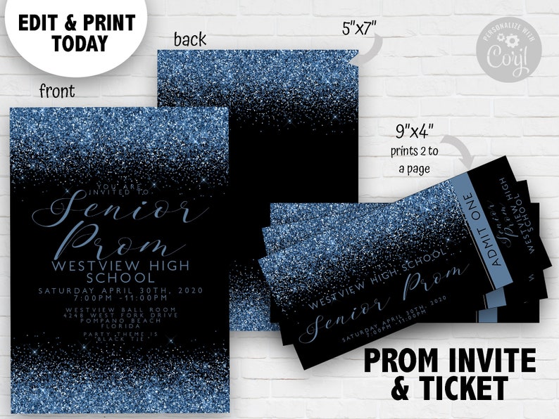 Senior Prom Invitations and Tickets Award Night Invite Event Invite ...