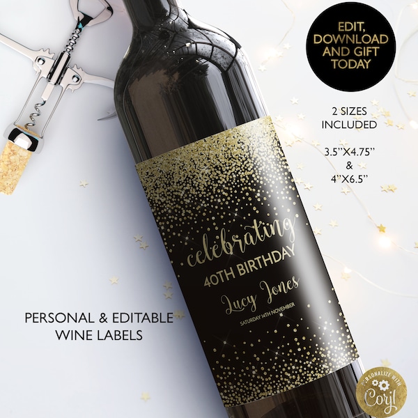 Glitter Labels - Etsy