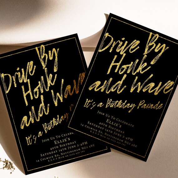 Editable Drive By Birthday Parade Invitation Drive Through Birthday ...