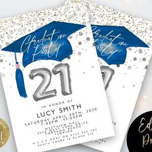 Graduation 21st Party Invitation Template Senior Graduation ...