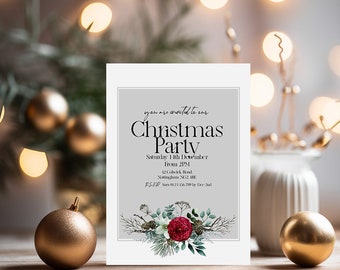 Editable Christmas Party Invitation Editable Invitation Template ...