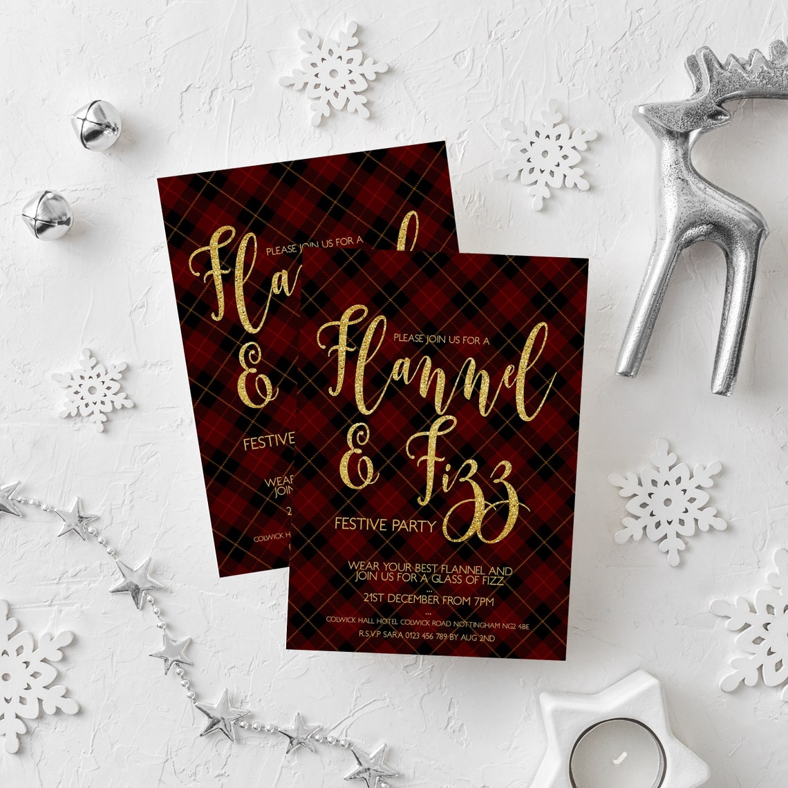 Editable Flannel and Fizz Invitation Rustic Flannel Printable - Etsy