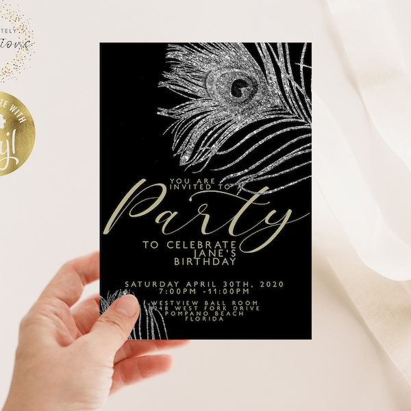 Feather Invitation - Etsy