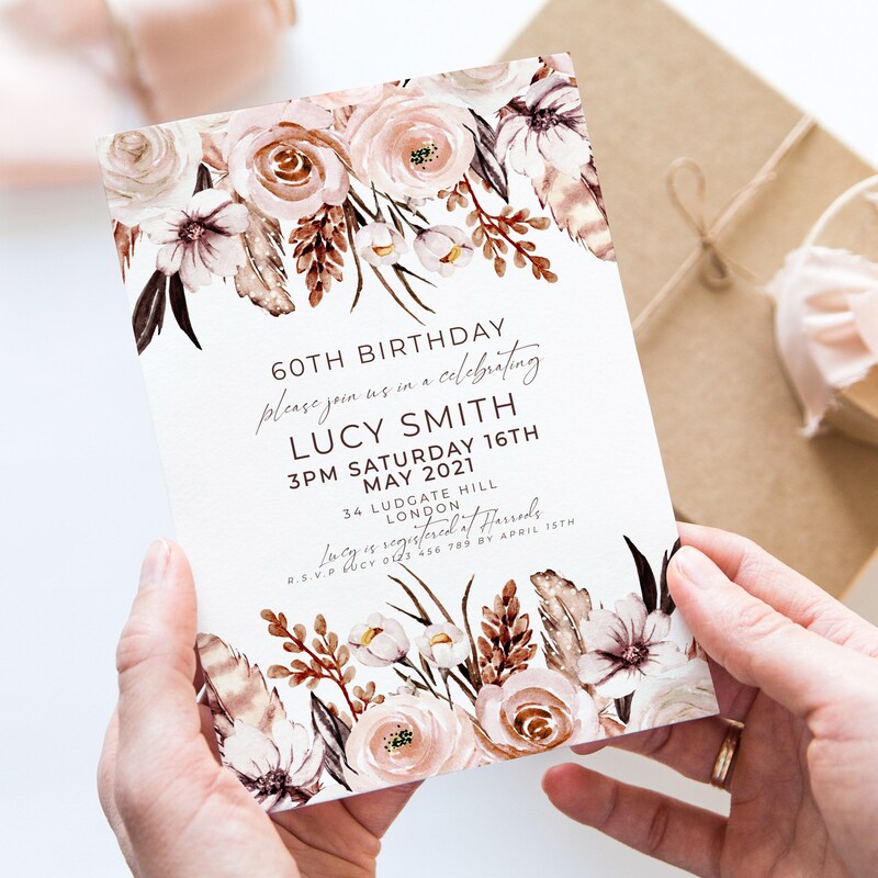 Bohemian Invite - Etsy