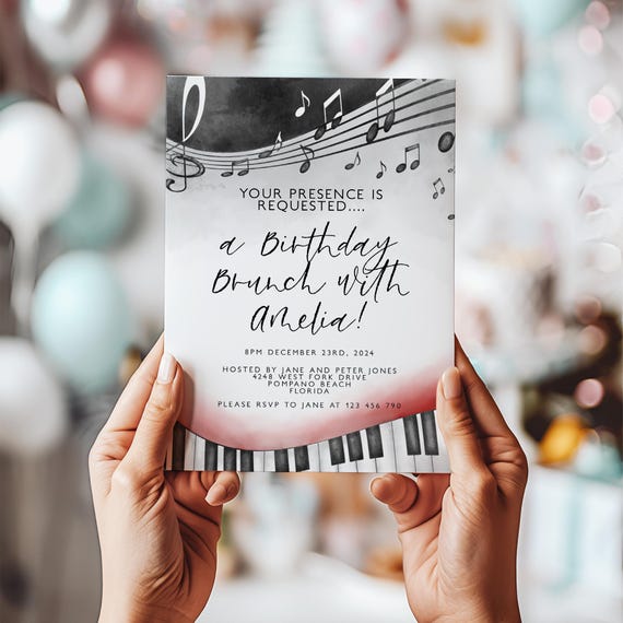 Music Notes Invitation Template Editable Music Notes Concert Template