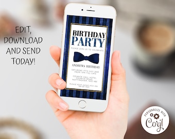 Editable Birthday Invitation Electronic Invite Birthday - Etsy