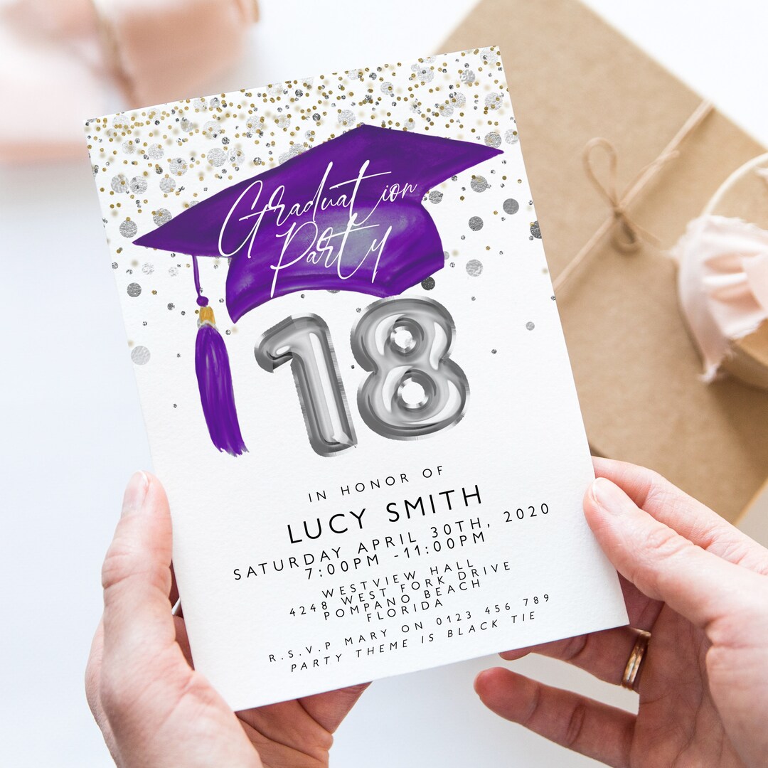 Graduation 18th Party Invitation Template Senior Graduation ...