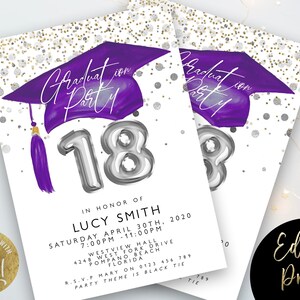 Graduation 18th Party Invitation Template Senior Graduation ...