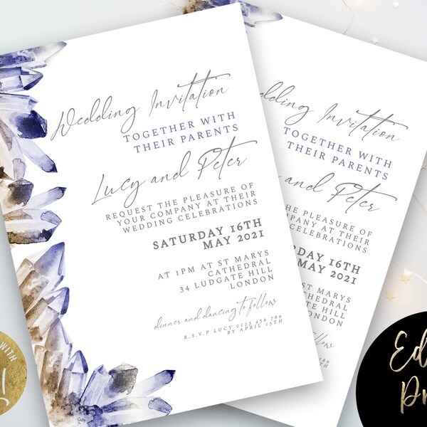 Geode Invitation - Etsy