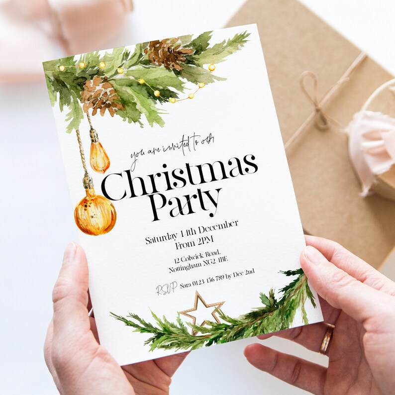 Editable Christmas Party Invitation Editable Invitation Template ...