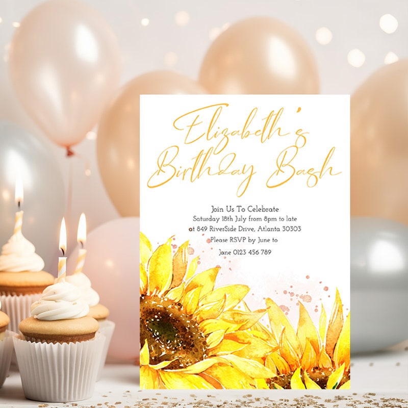 Sunflower Invitation - Etsy
